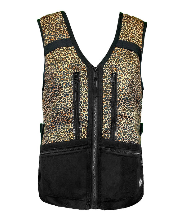 Cheetah Print Ski and Snowboard Utility WhatVest, backpack vest